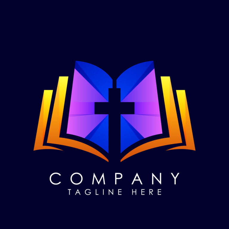 Line art church christian logo design Premium Vector - MasterBundles