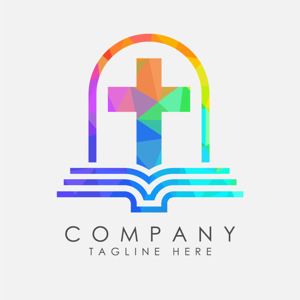Church logo. Christian sign symbols. The Cross of Jesus - MasterBundles