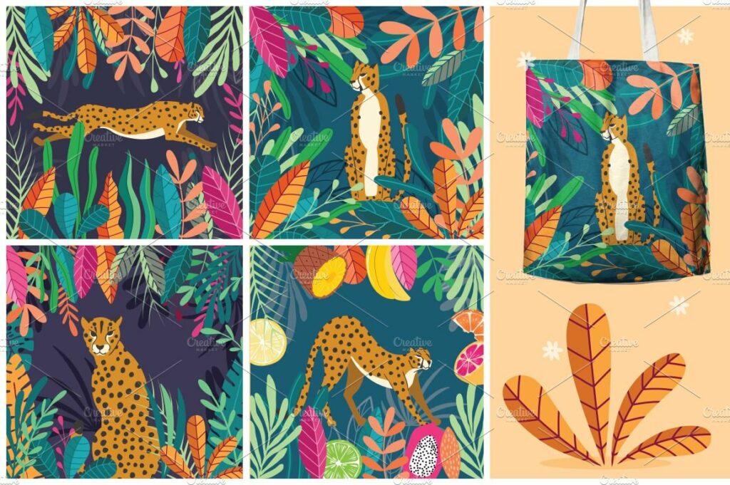 Cheetahs - illustrations & patterns – MasterBundles