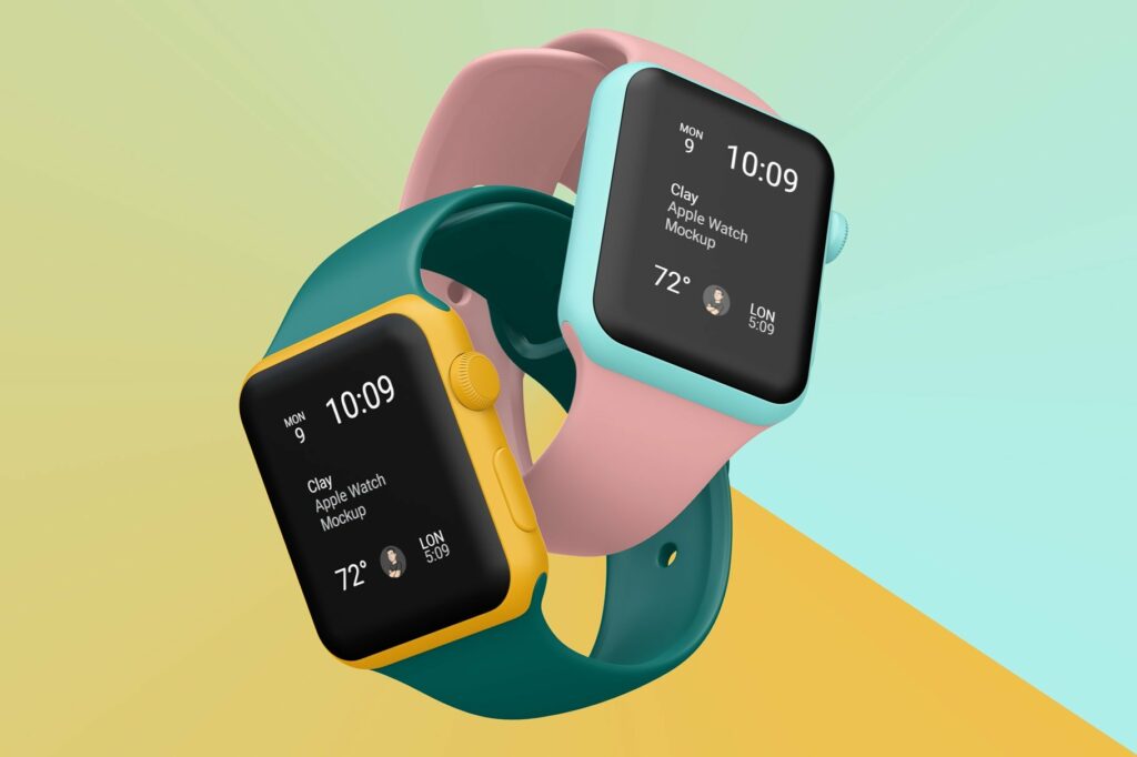 Clay Apple Watch Mockups Pack 01 – MasterBundles