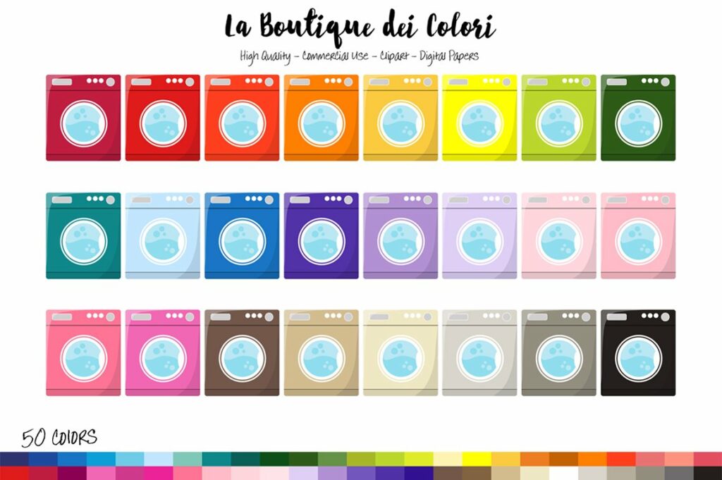 50 Rainbow Washing machine Clipart – MasterBundles