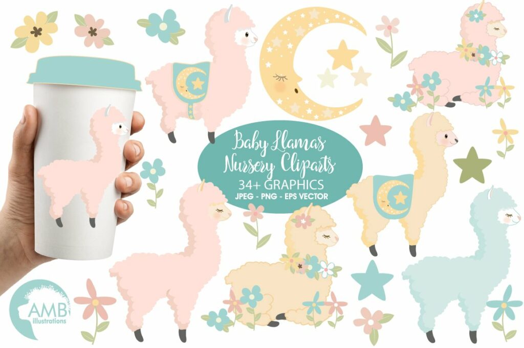 Llama Baby Clipart AMB-2266 – MasterBundles