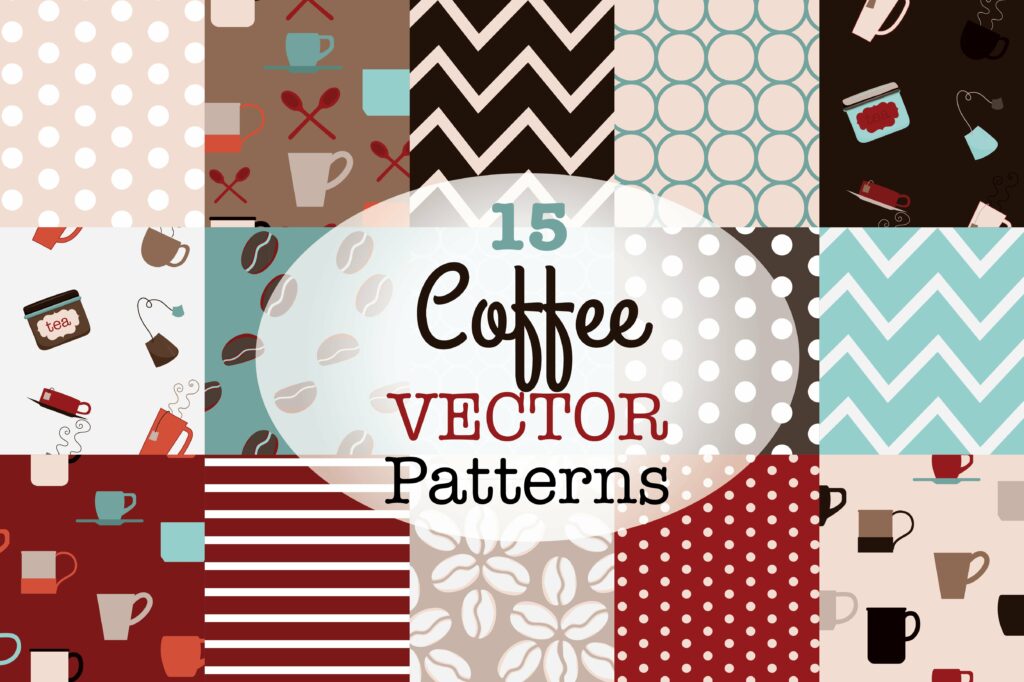 Coffee and Tea Vector Patterns – MasterBundles