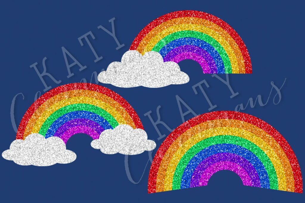 Glitter Rainbows clip art & papers – MasterBundles