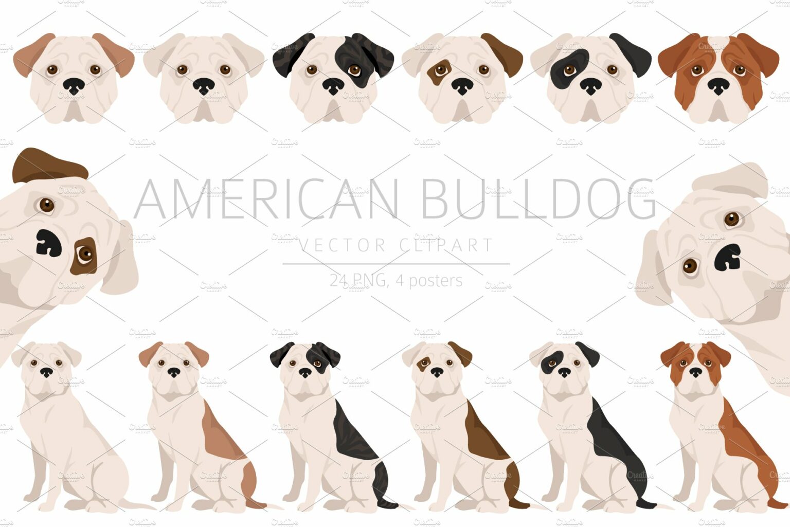 American bulldog clipart – MasterBundles