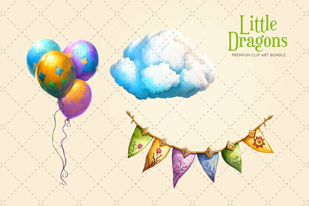 Cute Dragons Clipart – MasterBundles