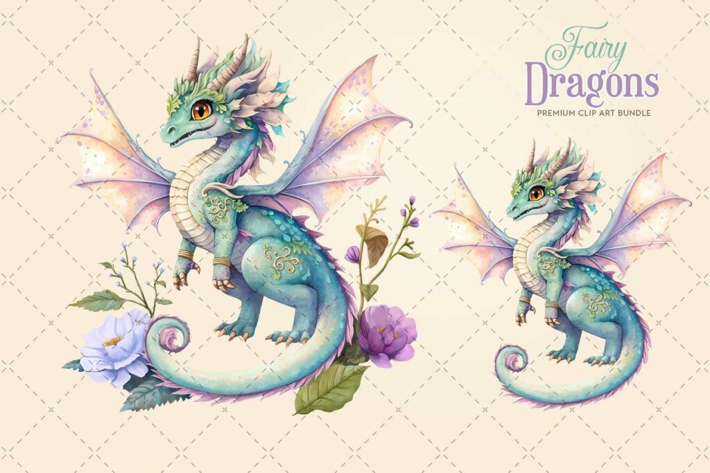 Fairy Dragons Clipart – MasterBundles