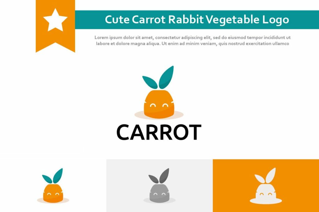 Carrot Bunny Rabbit Vegetable Logo – MasterBundles