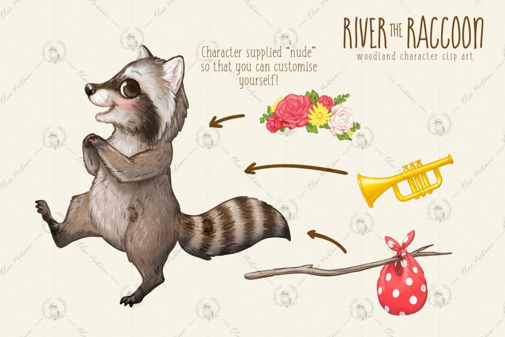 Woodland Raccoon Clipart – MasterBundles