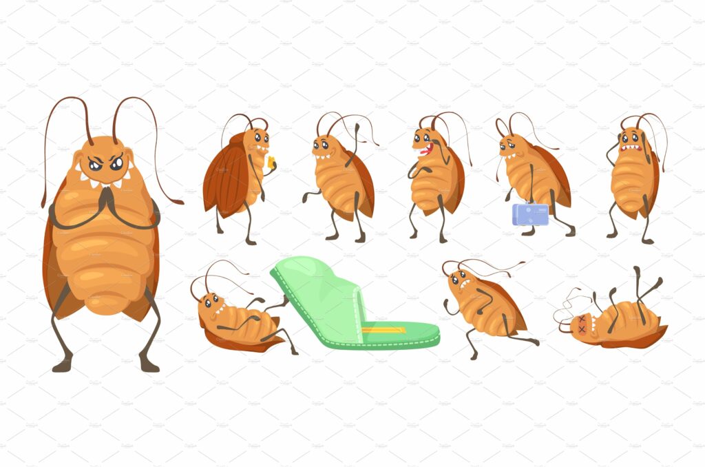 Cute funny cockroach vector cartoon – MasterBundles