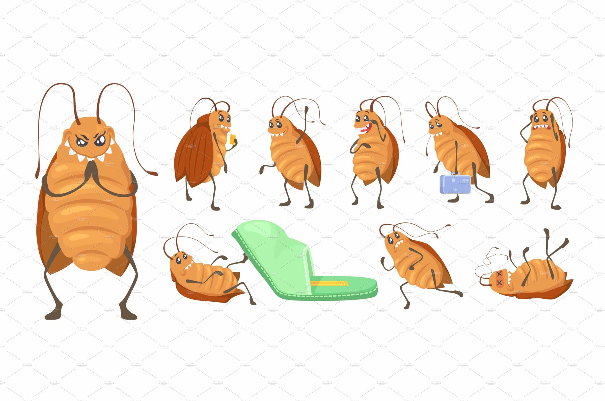 Cute funny cockroach vector cartoon – MasterBundles