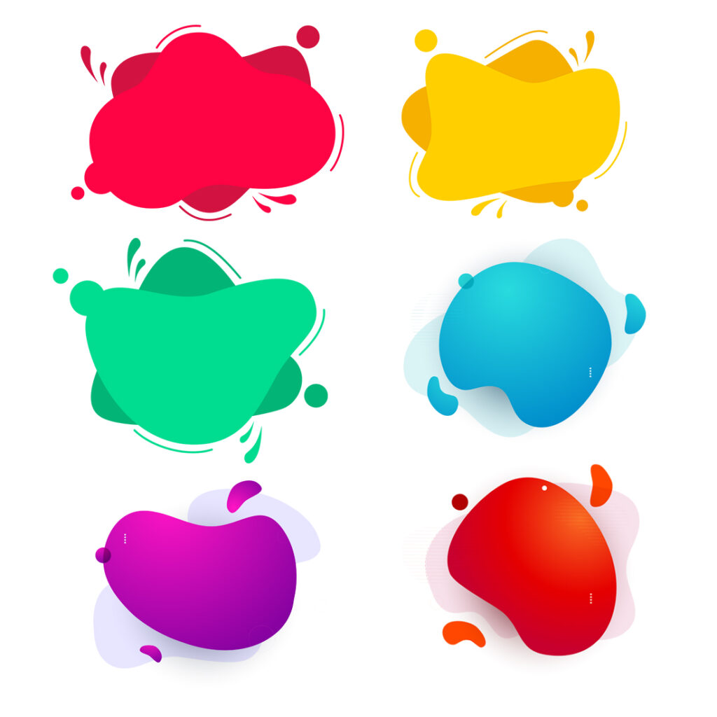 colored graphic banners with flowing fluid shapes - MasterBundles