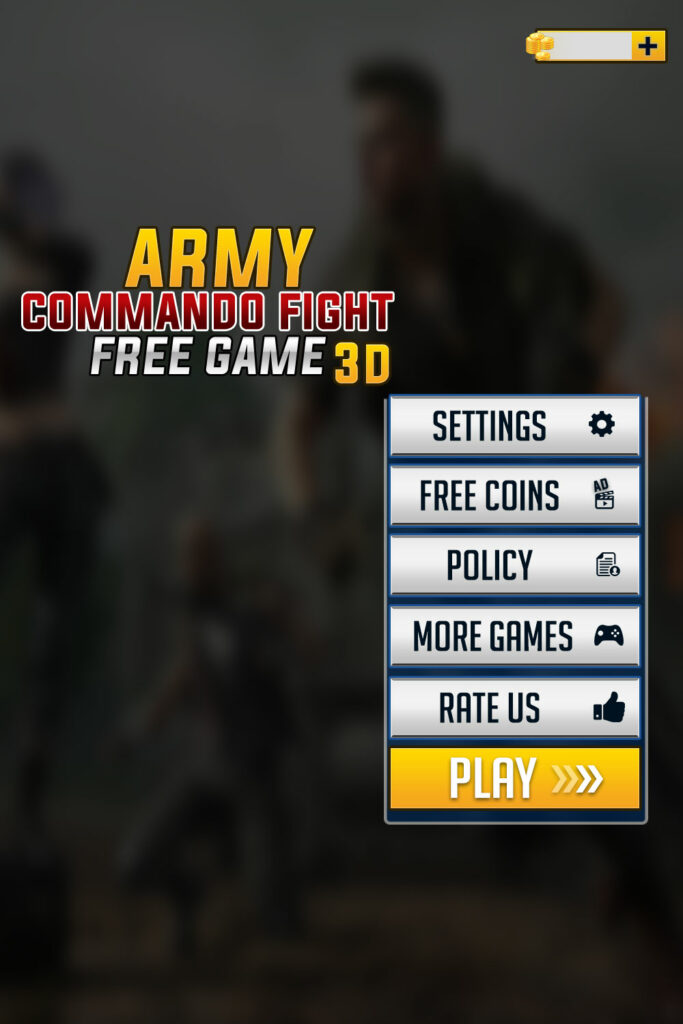 Army Commando Fight game UI Editable Template - MasterBundles
