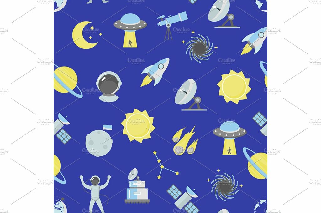 Cartoon Cosmos Concept Set. Vector – MasterBundles