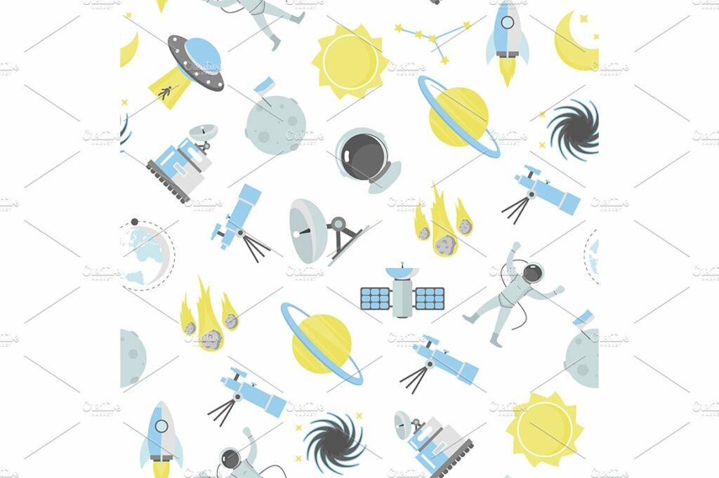 Cartoon Cosmos Concept Set. Vector – MasterBundles