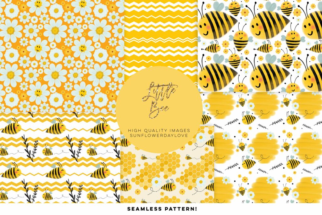 seamless Bee Digital Papers – MasterBundles