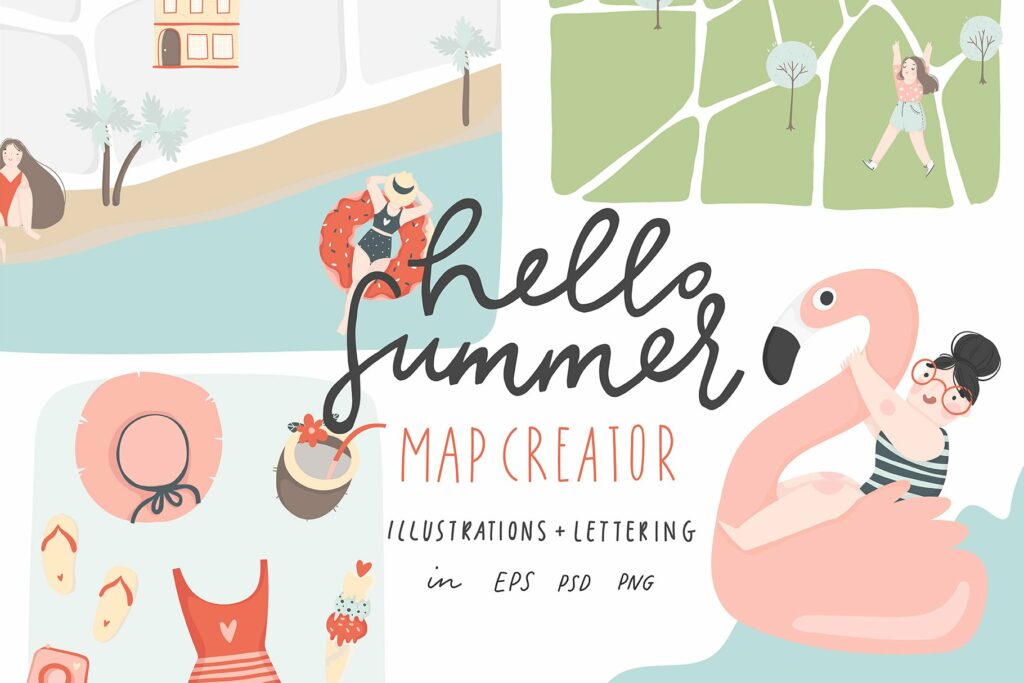 Summer map & card creator BIG BUNDLE – MasterBundles