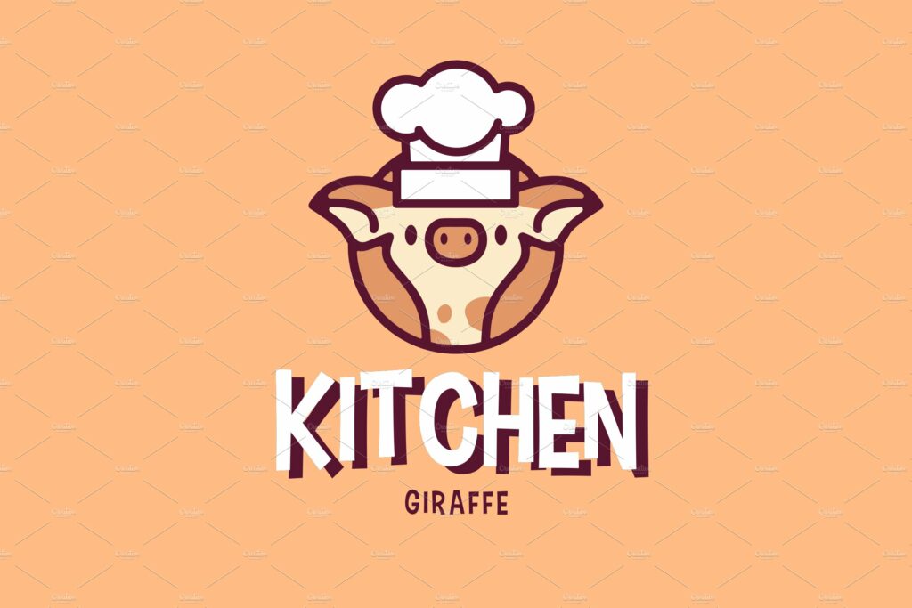 Giraffe Chef Hat Kitchen Mascot Logo – MasterBundles
