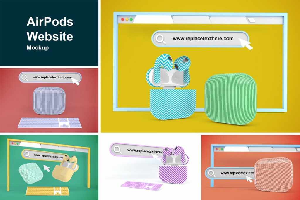 AirPods Website Mockup – MasterBundles