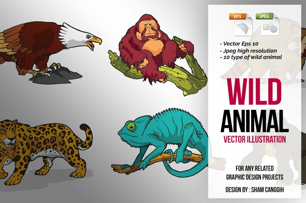 Wild Animal Vector Illustration – MasterBundles