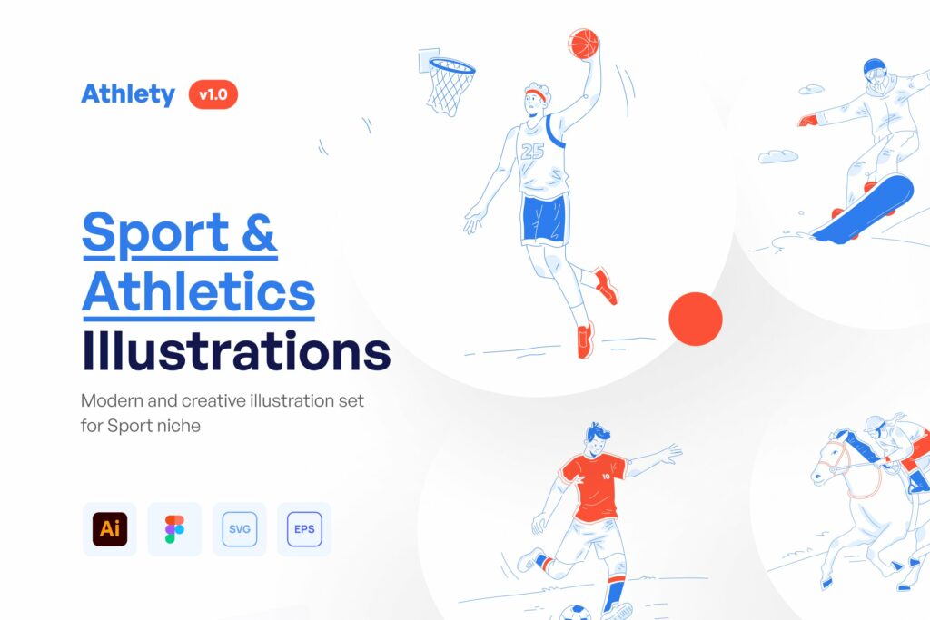 Sports & Athletics Illustrations Set – MasterBundles