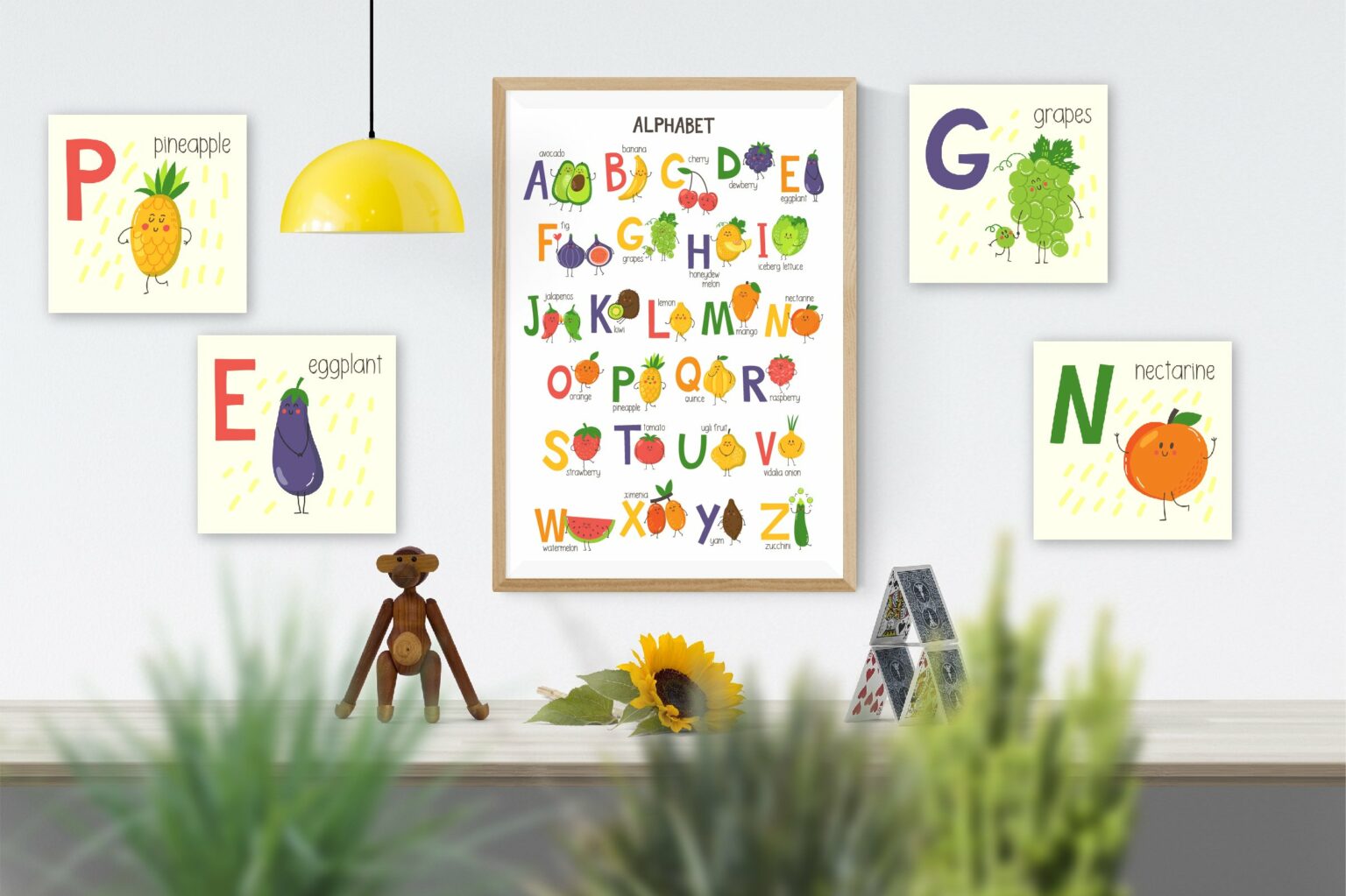 Vector fruits & vegetables Alphabet – MasterBundles