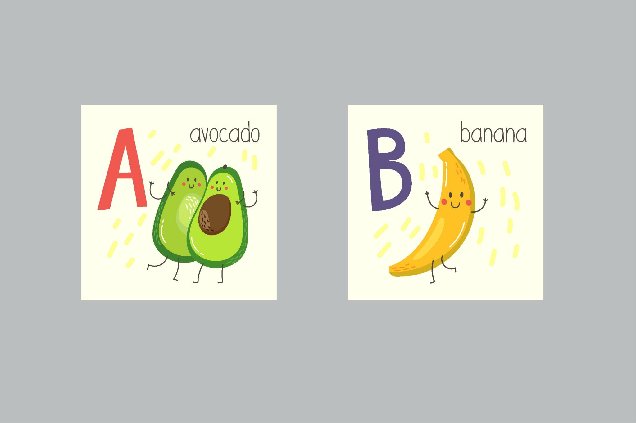 Vector fruits & vegetables Alphabet – MasterBundles