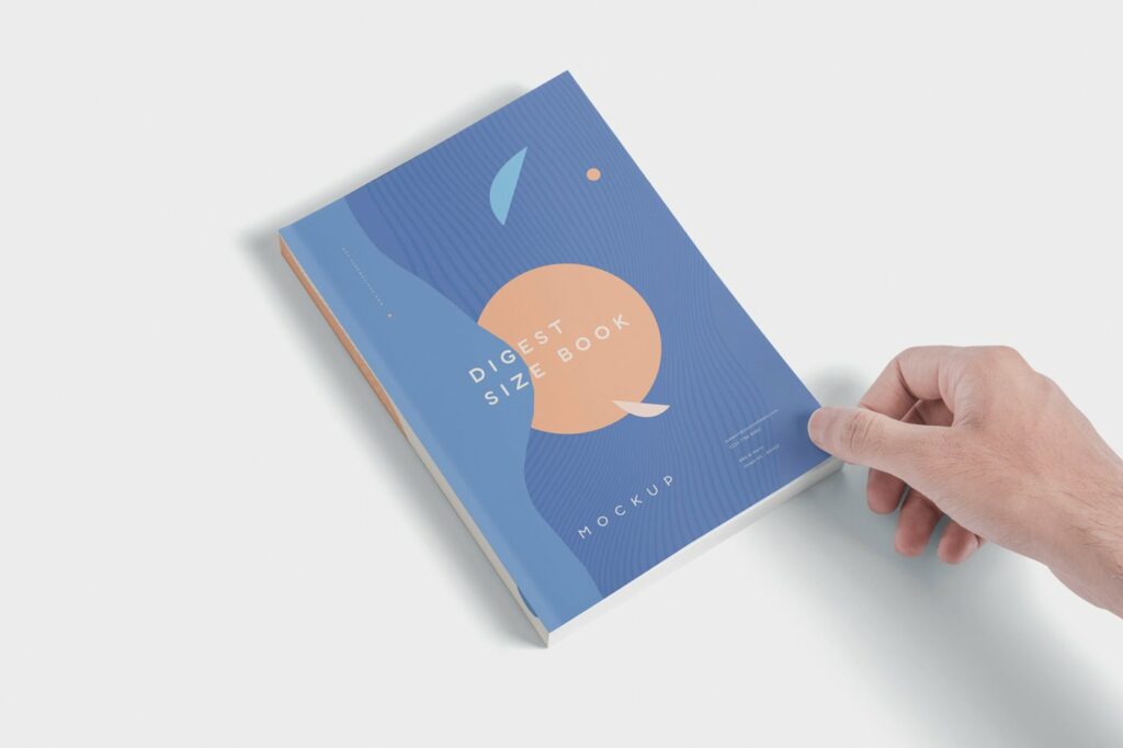 Digest Size Book Mockups – MasterBundles