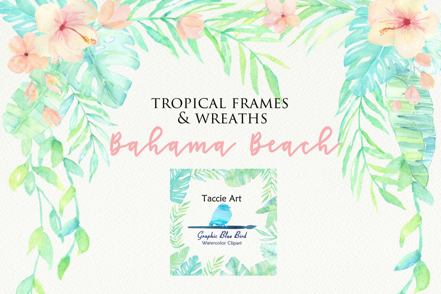 Bahama Beach Tropical Frames Clipart – MasterBundles