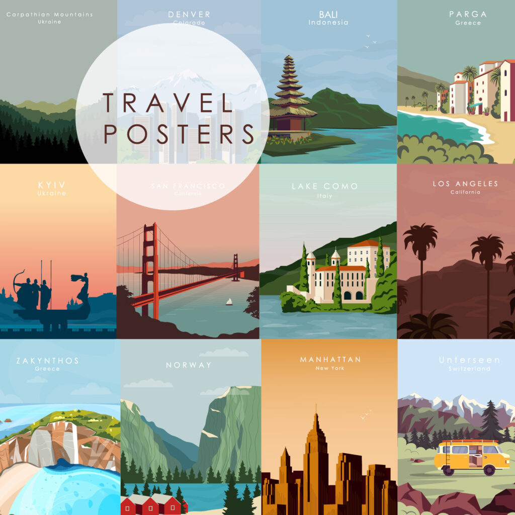 Travel posters - MasterBundles