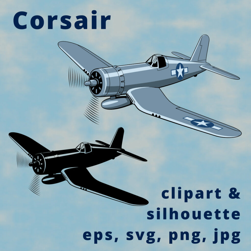 Corsair USA Fighter Plane Clipart - MasterBundles