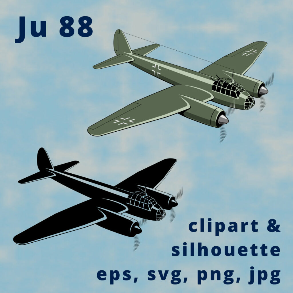 Ju-88 German Bomber Plane Clipart - MasterBundles