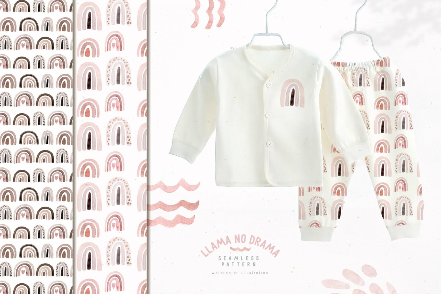 Llama no drama.Watercolor collection – MasterBundles