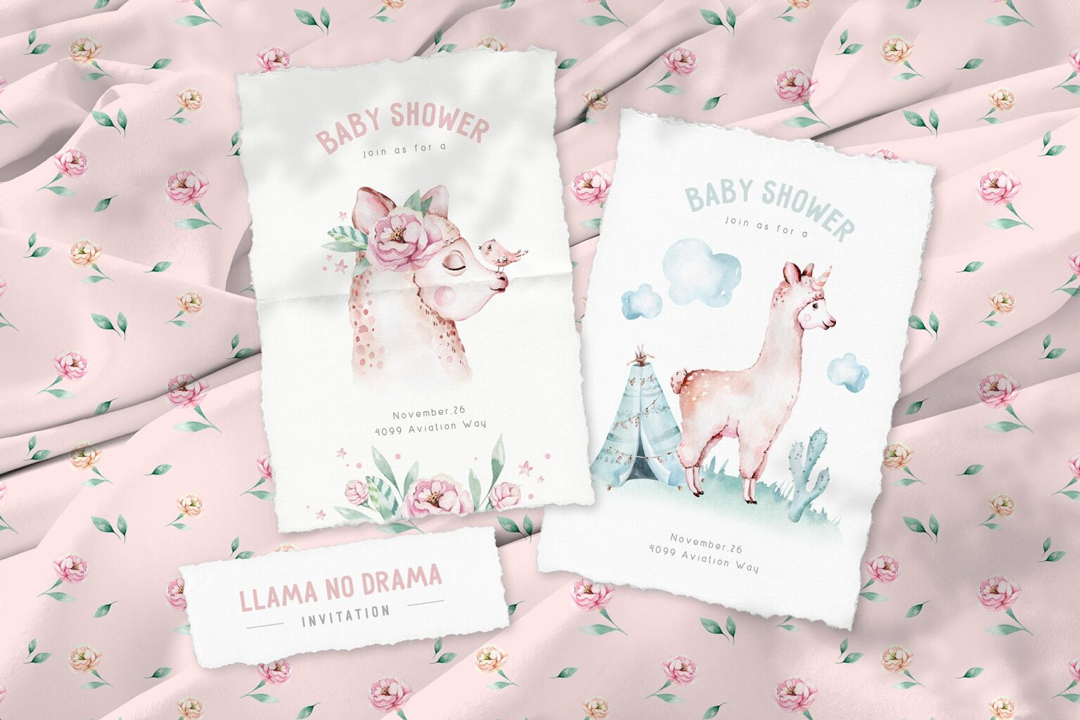 Llama no drama.Watercolor collection – MasterBundles
