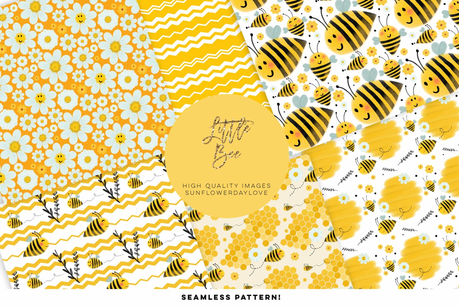 seamless Bee Digital Papers – MasterBundles