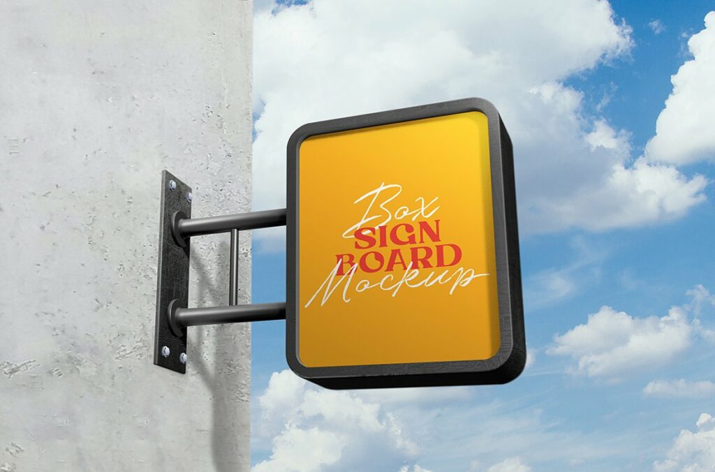 Box Signboard - Mockups – MasterBundles