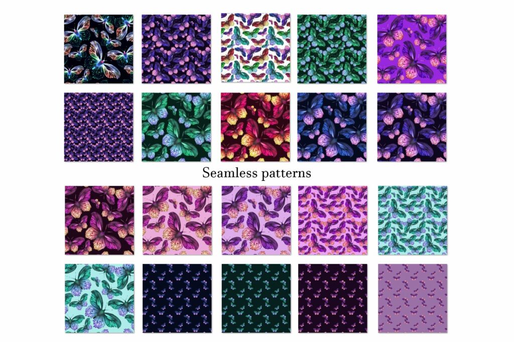 Seamless summer butterflies patterns – MasterBundles