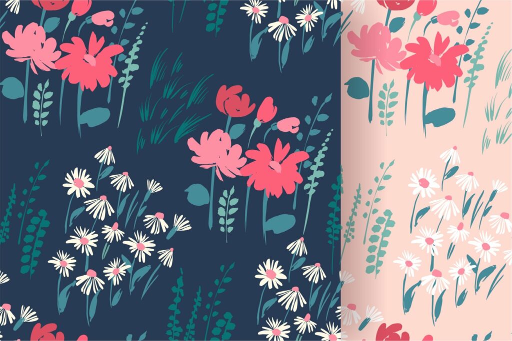 Flower Meadow. 8 seamless patterns – MasterBundles