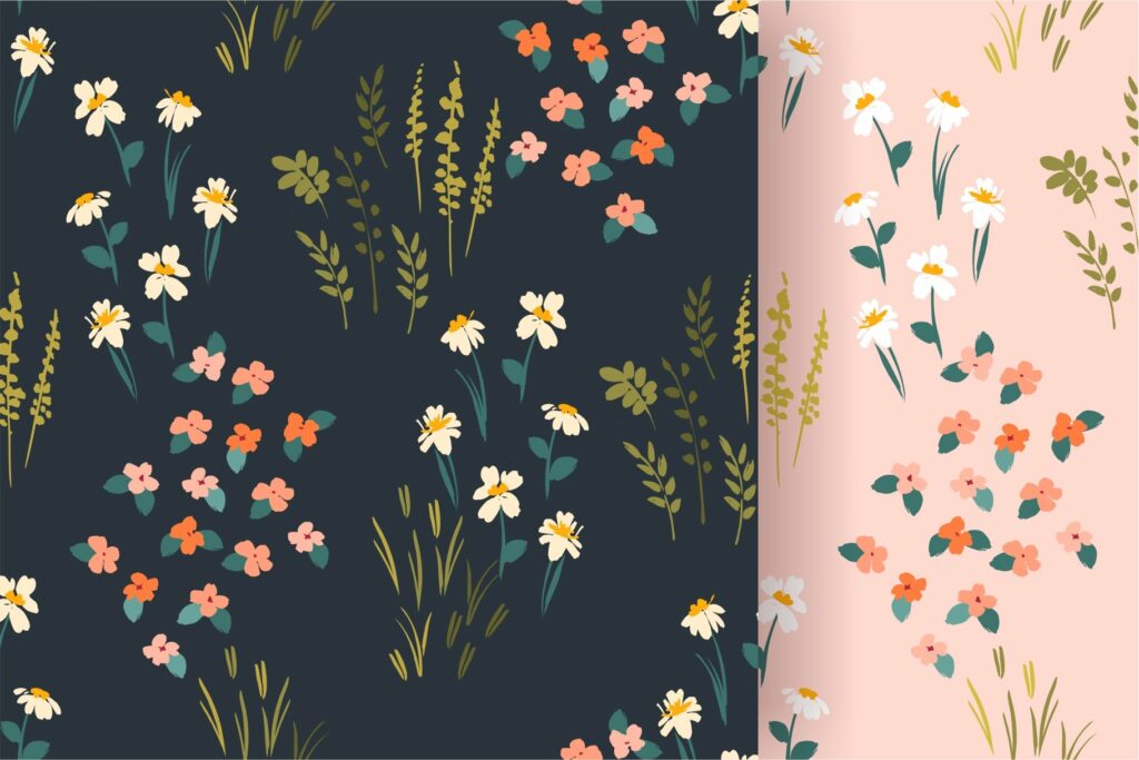 Flower Meadow. 8 seamless patterns – MasterBundles