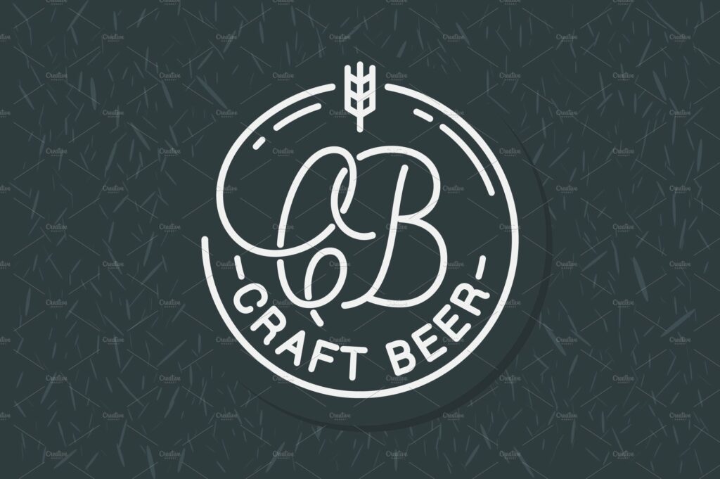 Craft beer logo. Round linear logo. – MasterBundles