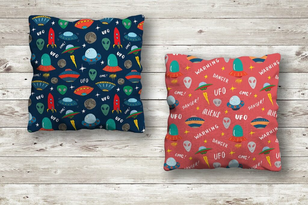 Aliens and UFO Set and patterns – MasterBundles