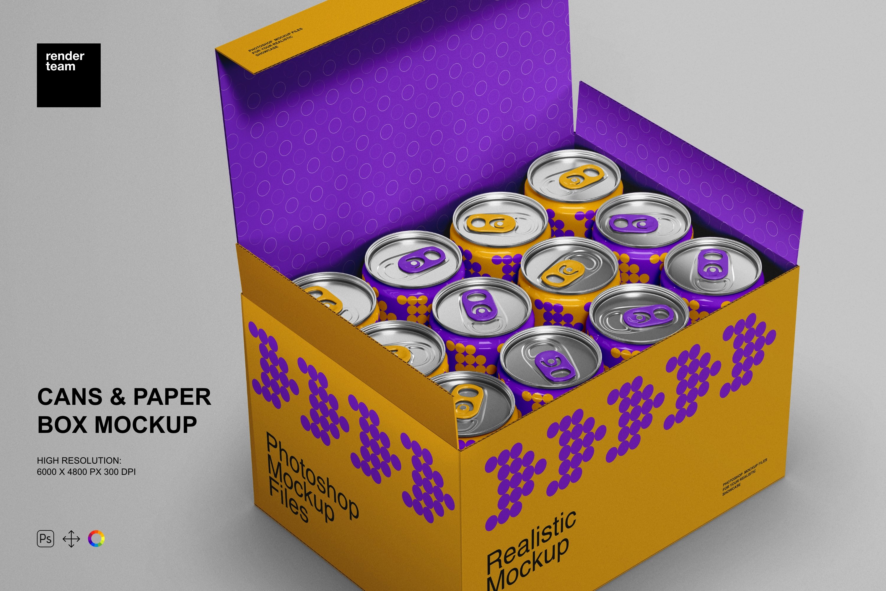 Cans and Paper Box Mockup – MasterBundles