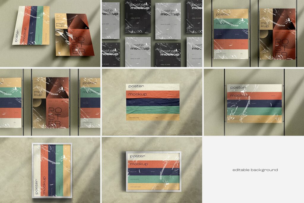 Glued / Plastic / Poster Mockups – MasterBundles