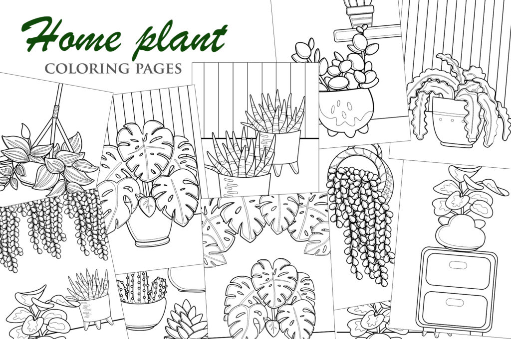 Home Plants Cartoon - Floral Nature - MasterBundles