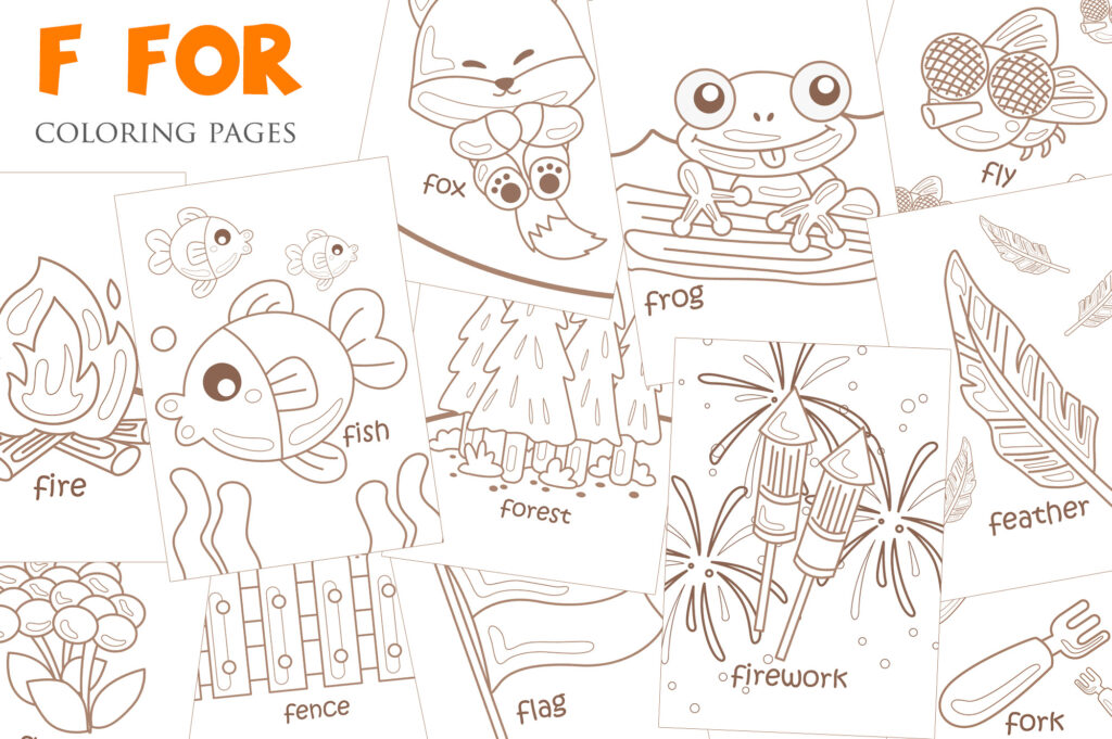 Alphabet F For Vocabulary School Letter Reading Writing Font Study ...