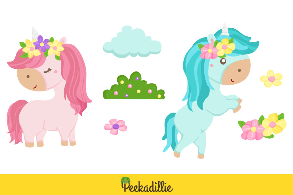 Cute Vivid Unicorn Fantasy Horse - MasterBundles