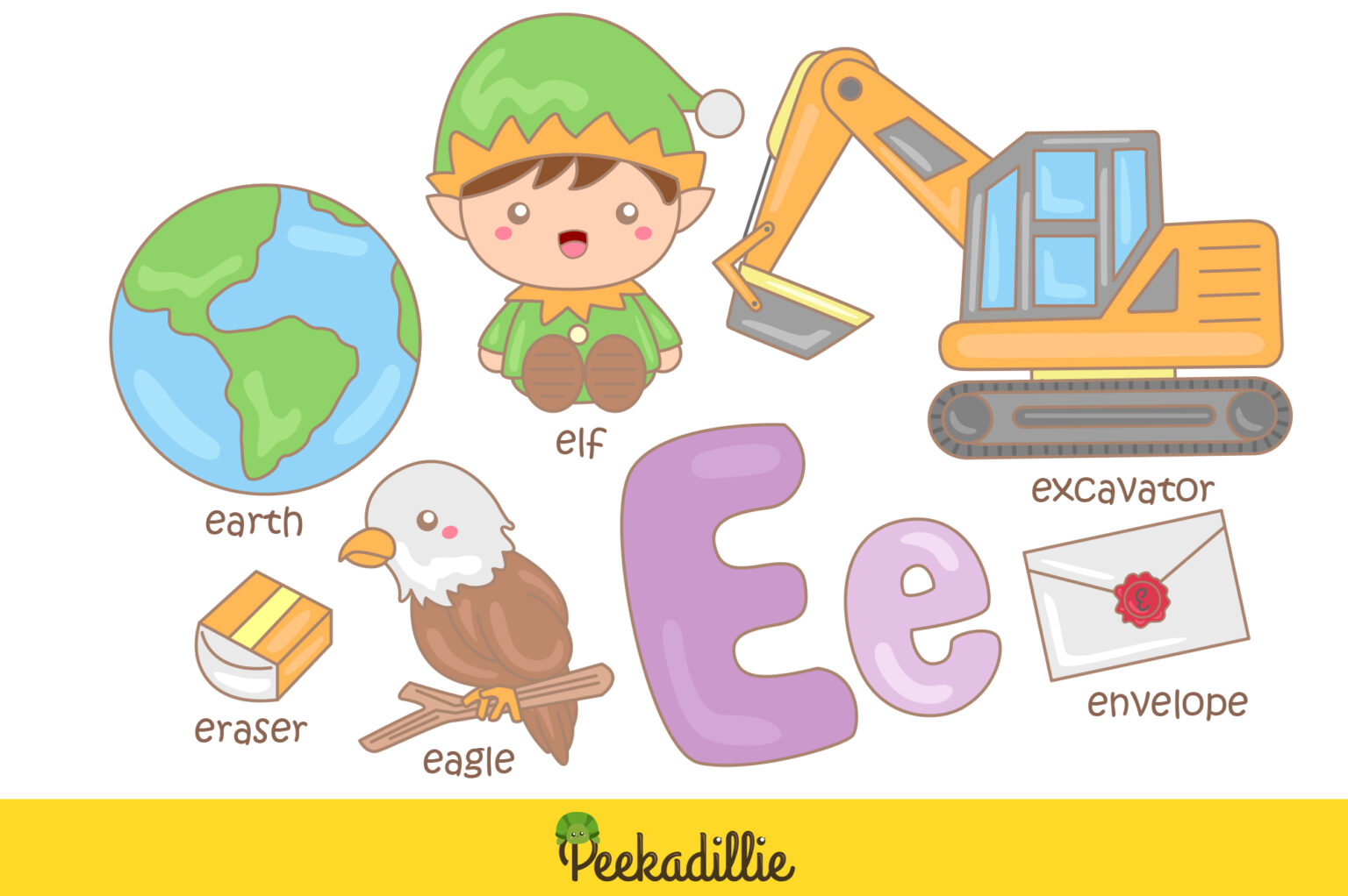 Alphabet E For Vocabulary School - MasterBundles