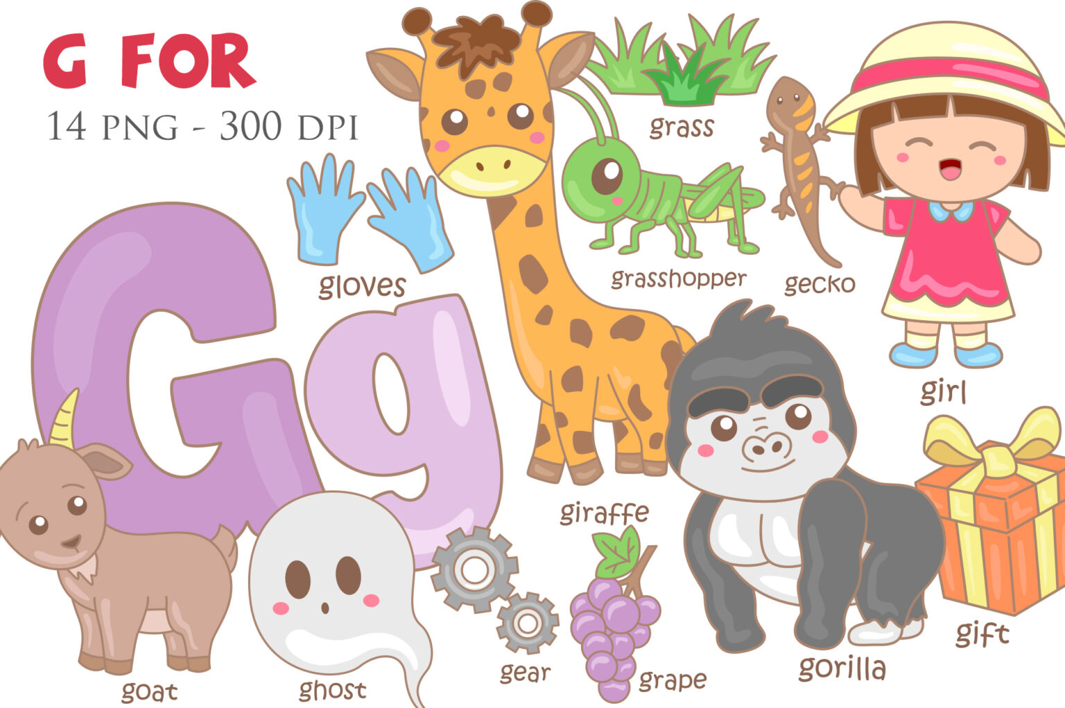 Alphabet G For Vocabulary School - MasterBundles