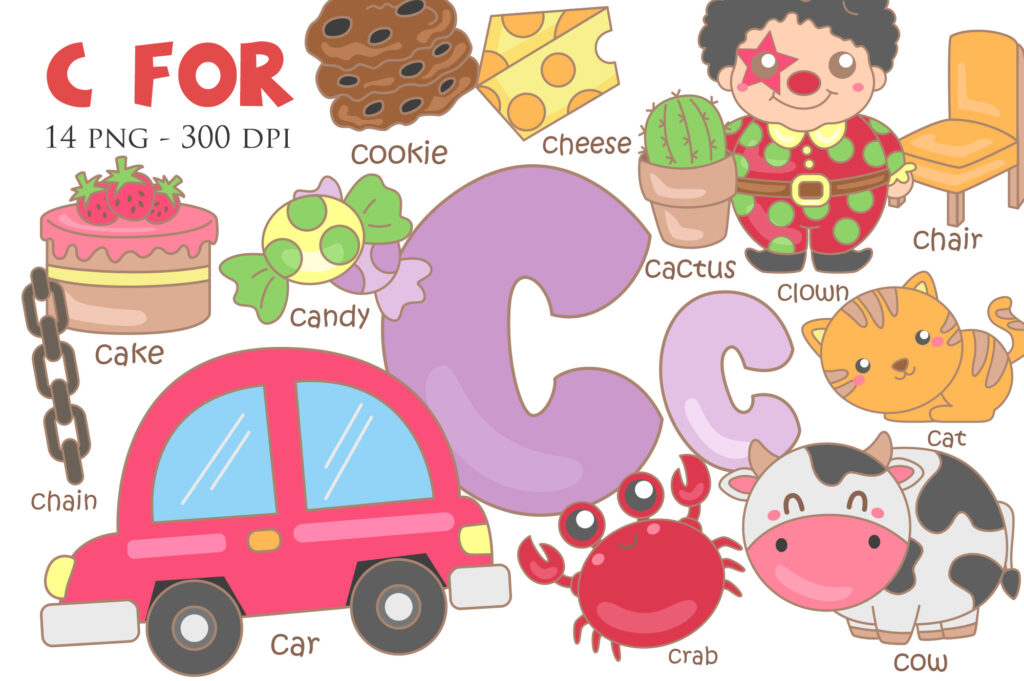 C For Vocabulary School Letter - MasterBundles