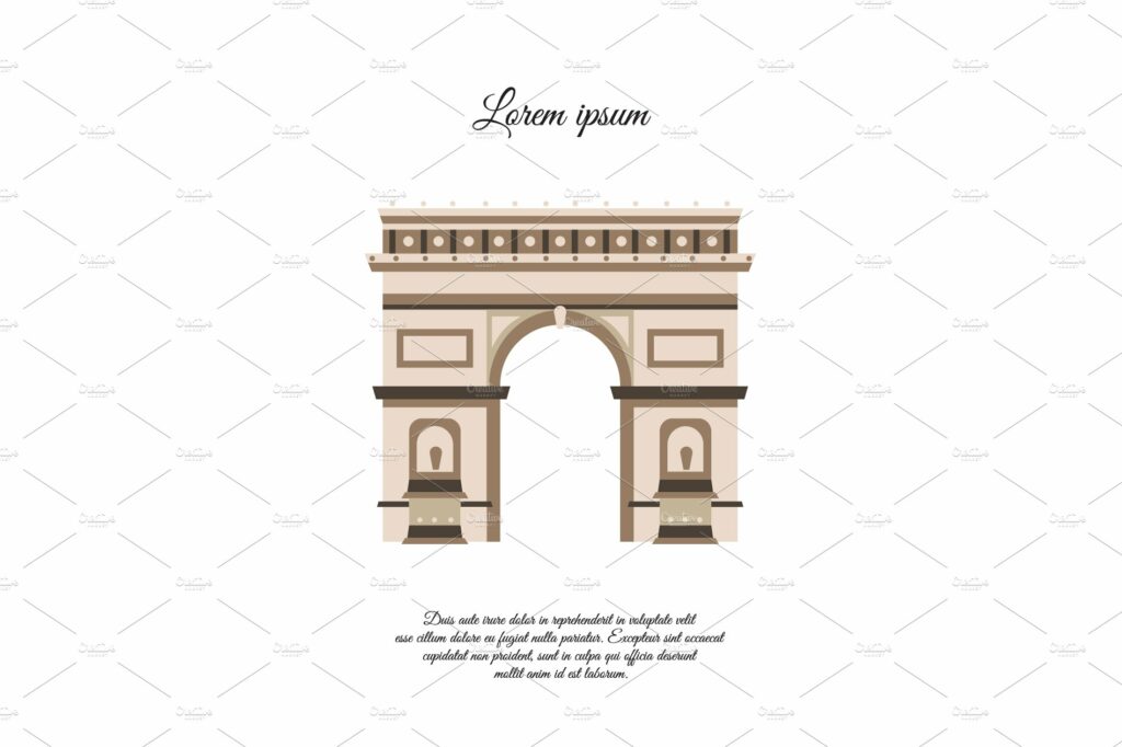 Arc de Triomphe in Paris vector – MasterBundles